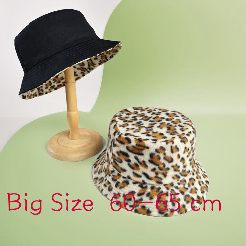 Big Size Bucket Hats Plus Size leopard Outdoor Panama Caps Cotton ...