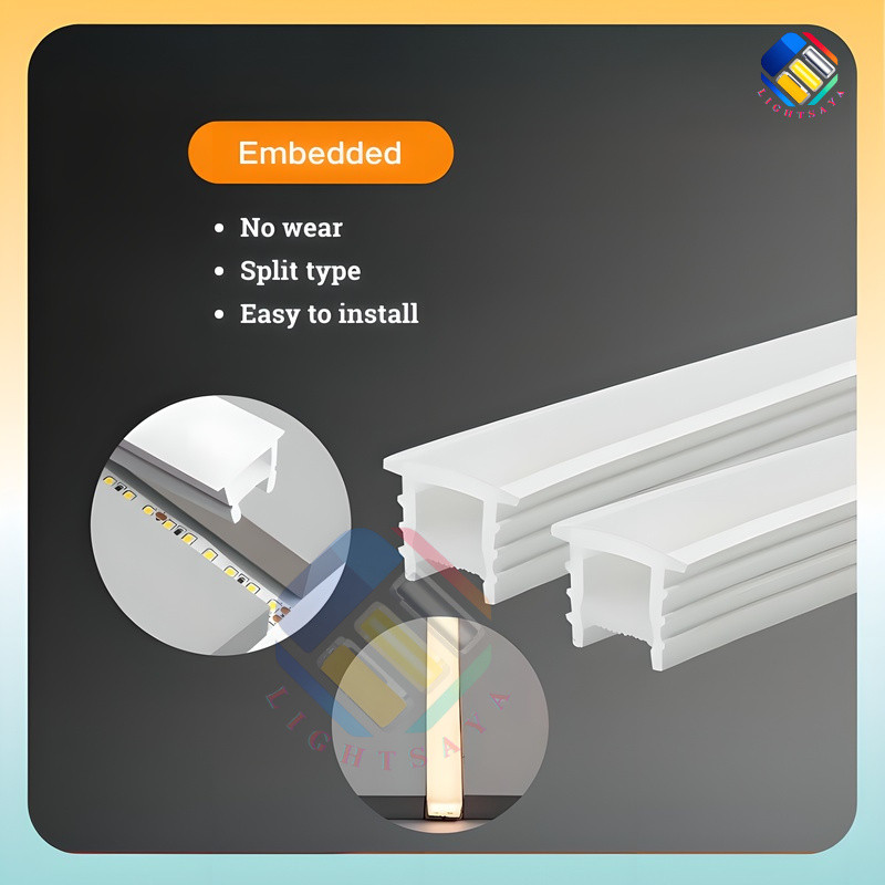 2M 5M bendable silicone led channel embedded light strip surface ...