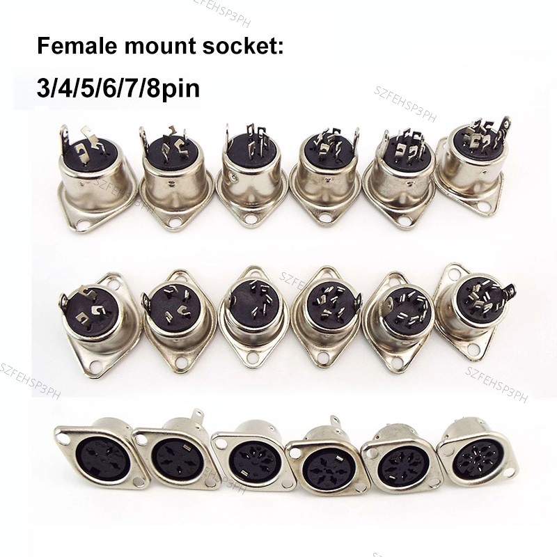 3P 4P 5P 6P 7P 8P DIN S Terminal Connector Female Socket MounTerminal ...