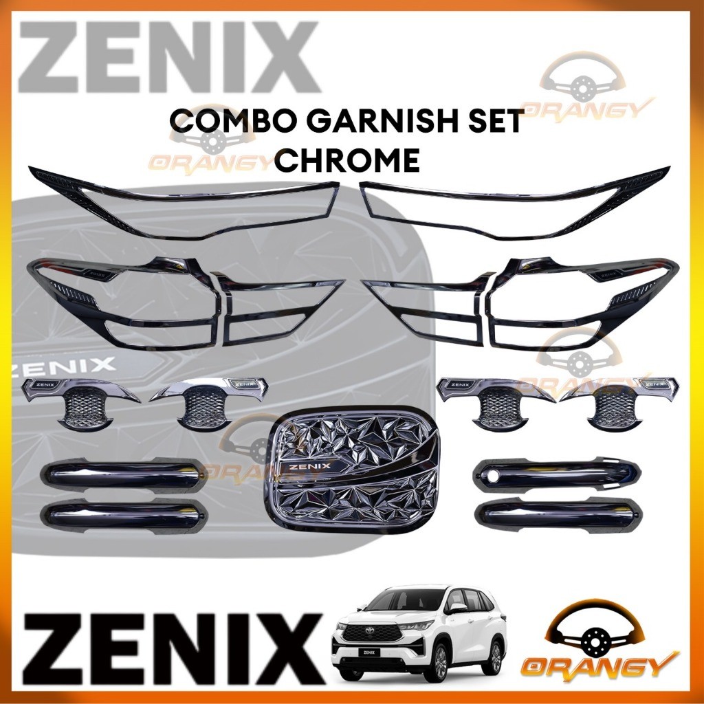 Toyota Innova ZENIX 2023 to 2025 Garnish Combo Set Cover Chrome ( car ...