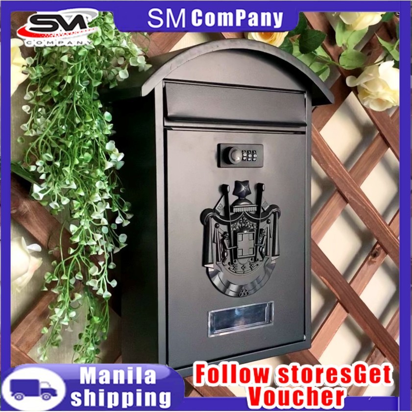 Letter Mailbox Post box with waterproof and Lockable Box with European ...
