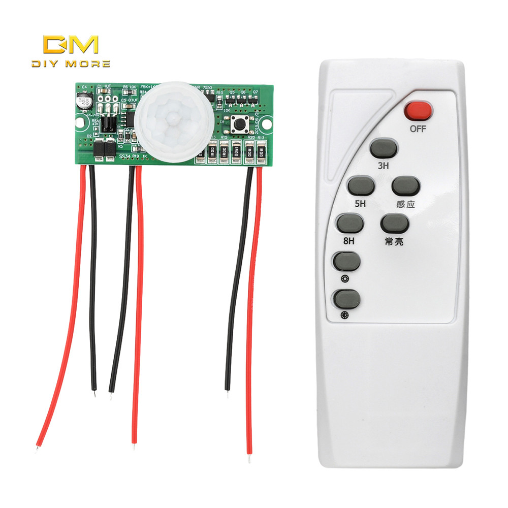 DIYMORE Remote Control + Human Body Induction Solar Light Circuit Board ...