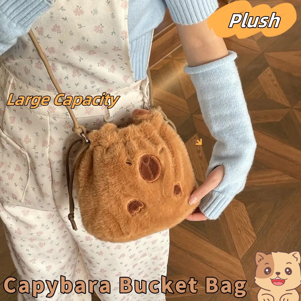 Capybara Bucket Bag Large Capacity Plush Doll Cute Doll Bag Toys ...