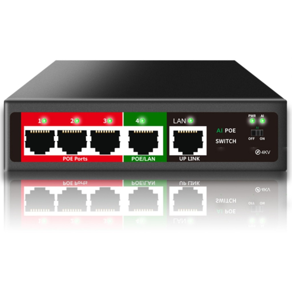 SSC series100M 4 Port PoE Switch 48V Active POE Built-in Power 52W ...