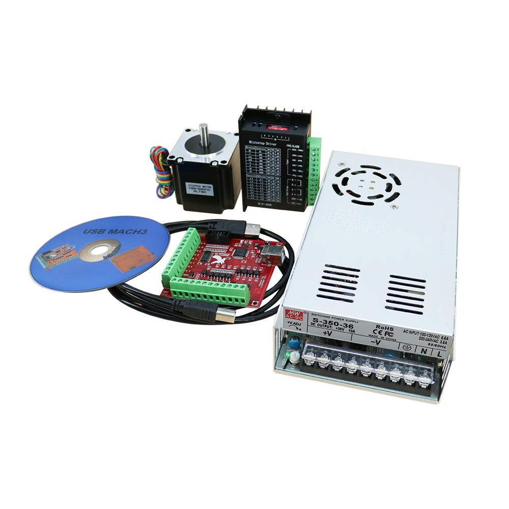 new 4 Axis Nema 23 Stepper Motor 56mm 4 wires 3A D=8mm USB C Controller ...