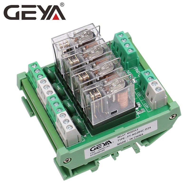 New GEYA NG2R 4 Channel Relay Module 1NO 1NC Relay SPDT Module 12V 24V AC DC Relay PLC | Shopee ...