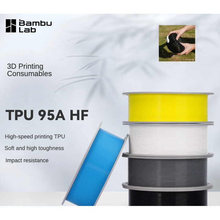 Bambu lab TPU 95A HF High-Speed 1KG 1.75 mm Filament 3D Print (AMS & AMS lite NOT Compatible ...
