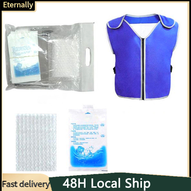 ETE Cooling Vest Adjustable Ice Vest With Ice Packs For Men & Women Hot ...