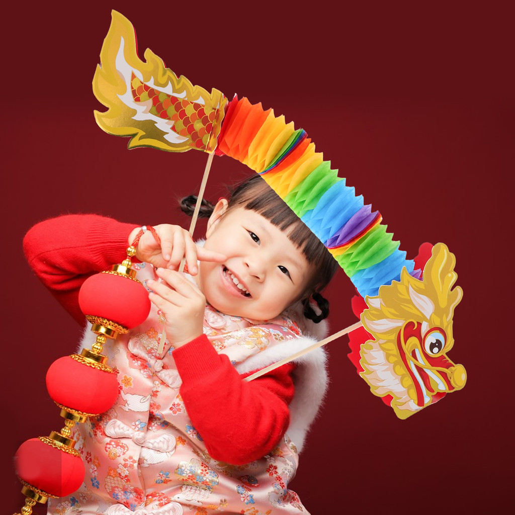 2pcs Chinese New Year Paper Dragon Decors 2025 Festival Dragon Garland ...