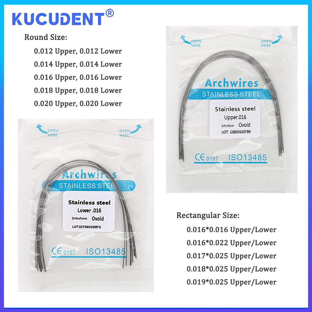 KUCUDENT 10 Pcs Dental Stainless Steel Wires Orthodontic Arches Ovoid ...