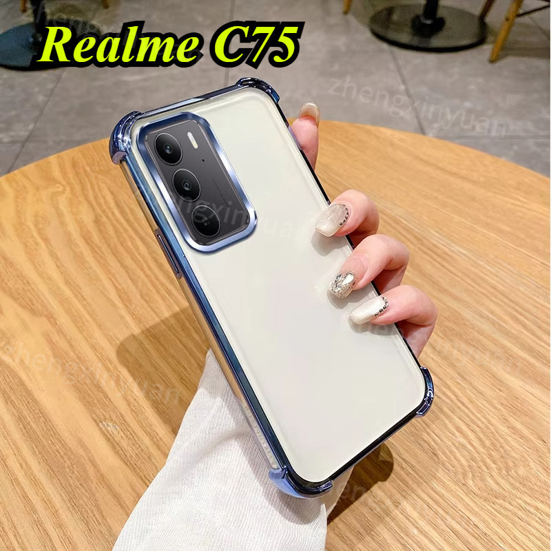 Clear Plating for Realme C75 C75X 4G 5G 2024 Cover Soft Silicone ...