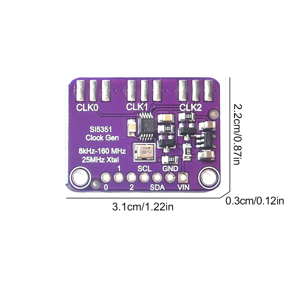 1 PC DC 3V-5V SI5351 I2C Clock Generator Breakout Board Module 8KHz ...