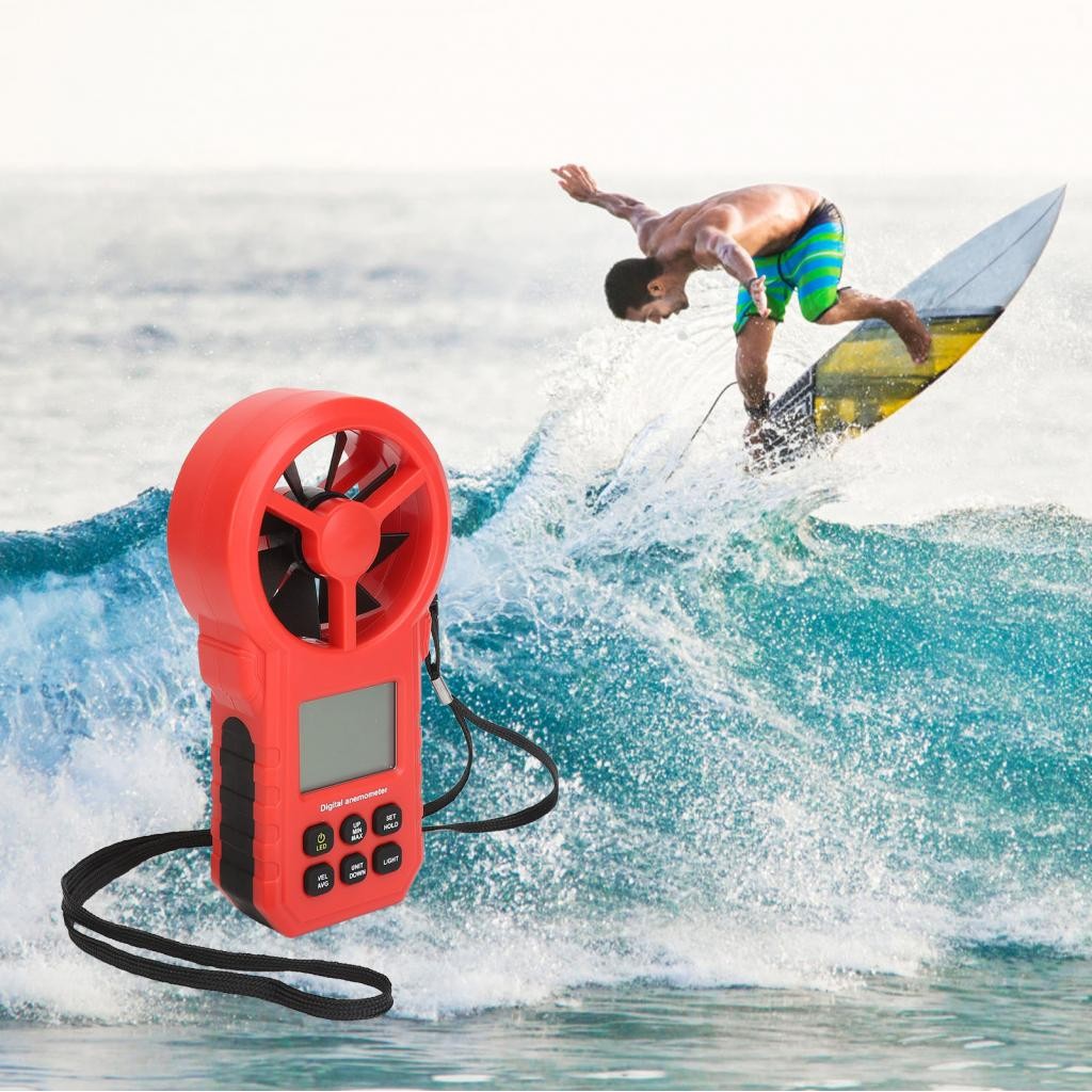 Digital Temperature Wind Speed Meter 5 Units Handheld Anemometer ...
