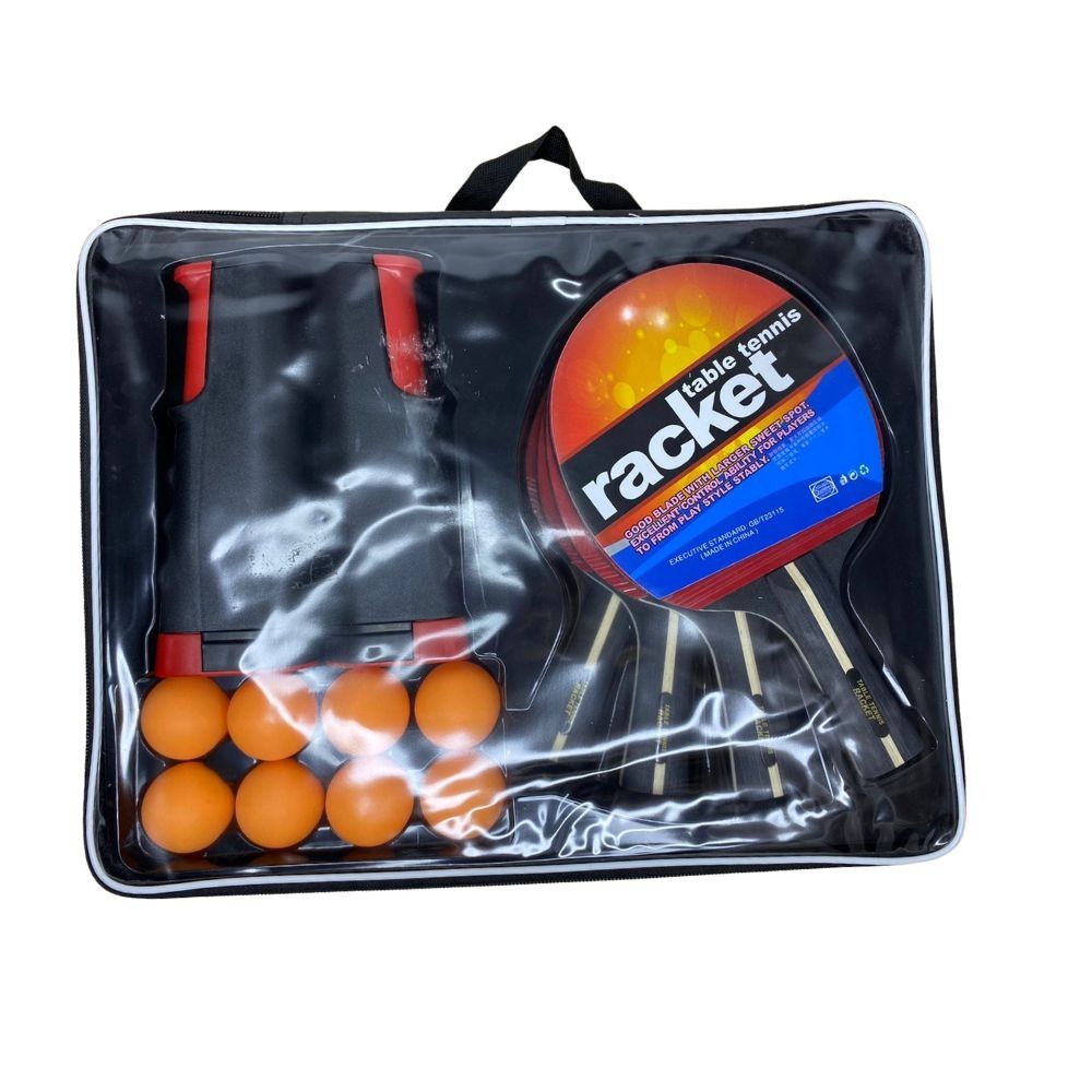 Complete Table Tennis Set with Net - Paddles, Balls, and Net for Home ...