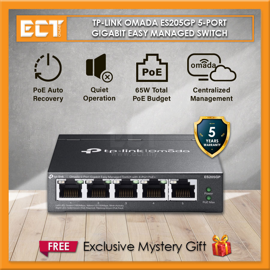 TP-Link Omada ES205GP 5-Port Gigabit Easy Managed Switch with 4-Port ...