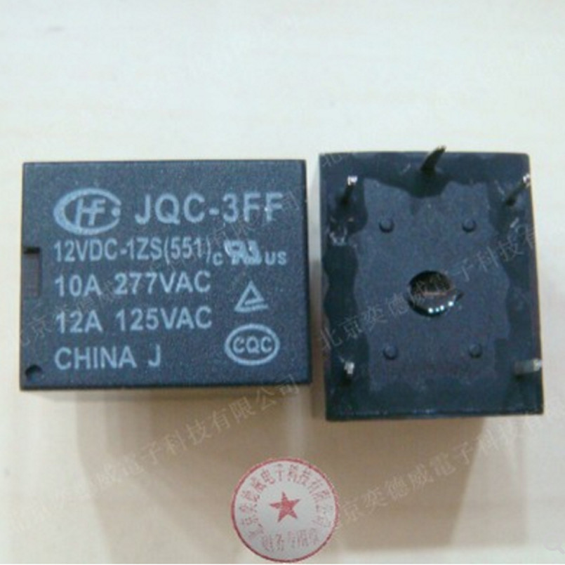 Original 12V 5-Pin Relay JQC-3FF-12VDC-1ZS Direct Plug-In Electromagnetic Relay for ...