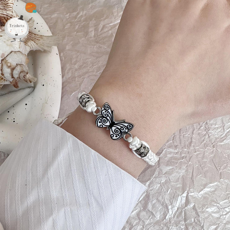TR Butterfly Bracelet Female Pendant Woven Bracelet Adjustable Insect ...