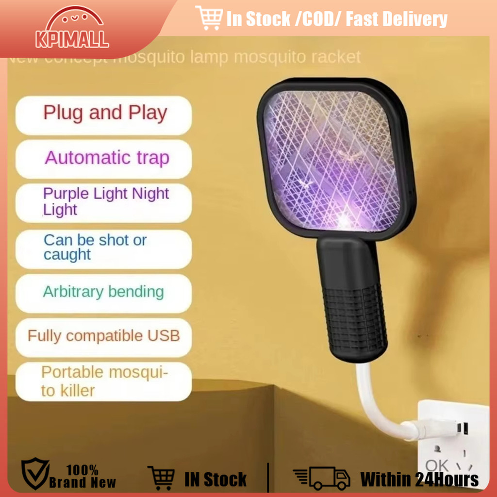 Mosquito Swatter Killer Rechargeable Electric USB Portable Mini Fly ...