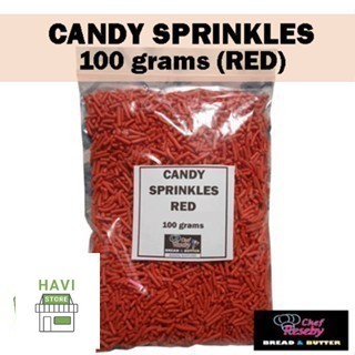 [ZIP LOCK] RED CANDY SPRINKLES 25G 50G 100G FOR DONUT GRAHAM BALL AND ...