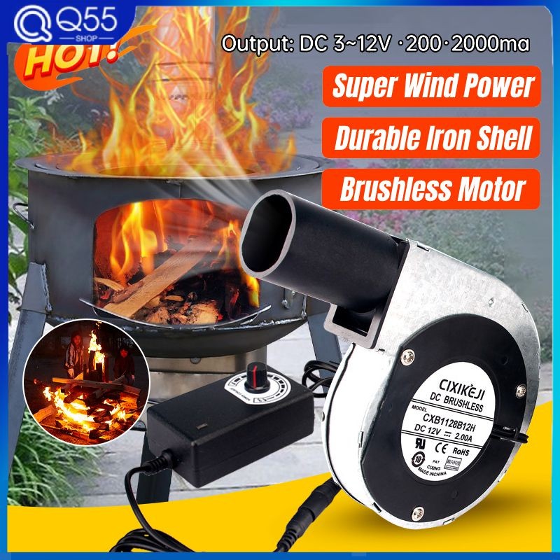Super Upgrade Blower Fan Steel Air Portable Cooking Camping barbecue ...