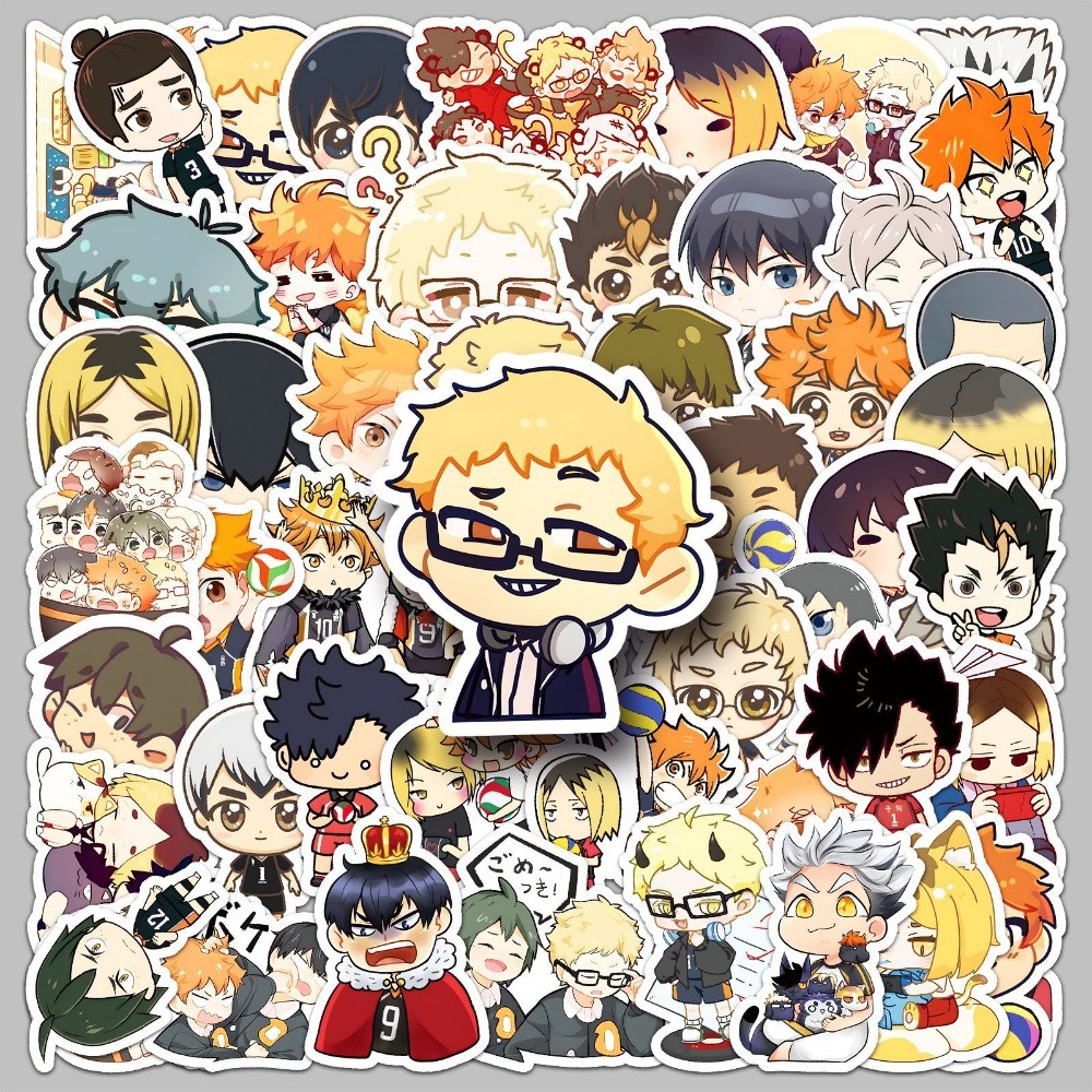 50pcs Anime Waterproof Haikyu!! Stickers Japanese Manga Cartoon Hinata ...