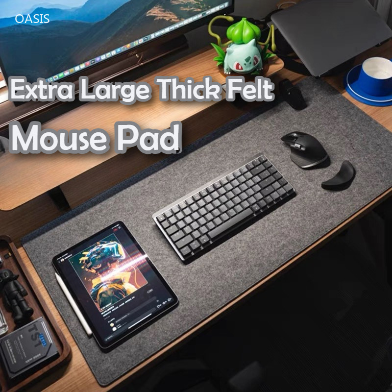 Extra Large Thick Felt Mouse Pad Table Mat - Non-Slip Desk Mat for ...
