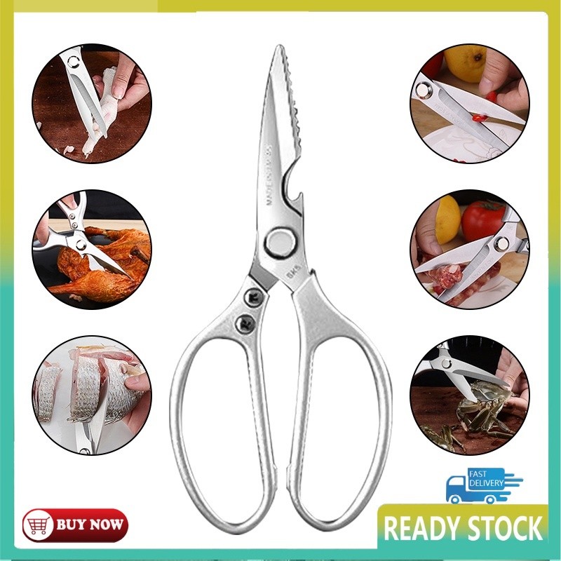 SK5 Stainless Steel Kitchen Scissors Multifunction Function Tool Food ...