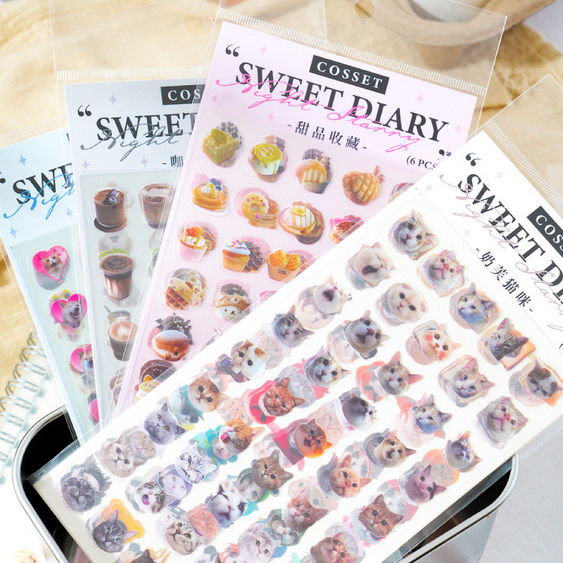 Cdaily|6 Pieces Sweet Home Diary Die-cut pet Stickers Cute Style ...