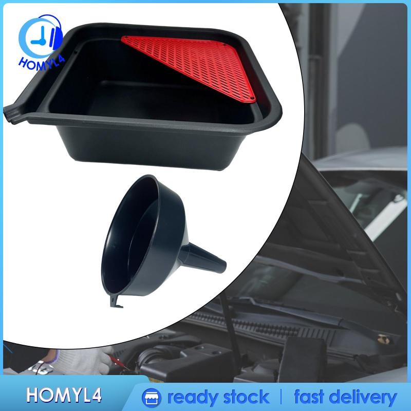 [Homyl4] 9L Automotive Oil Drip Pan Tray and Funnel Multipurpose ...