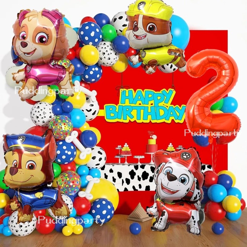 1Set Paw Patrol Theme Balloons Pets Dog Paw Patrol Birthday Party Decoration Garland Arch Kit ...