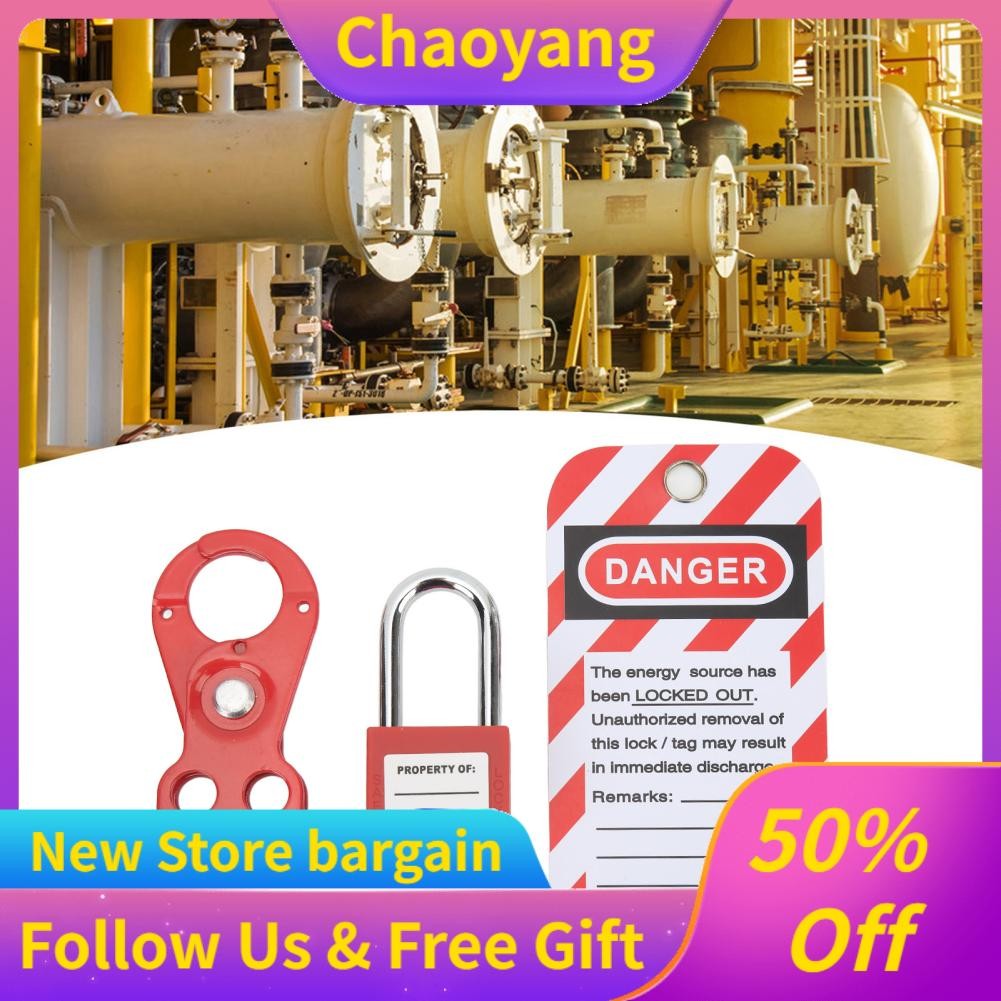Chaoyangmall Lockout Tagout Kit Stainless Steel Safety Hasp Lock Set ...