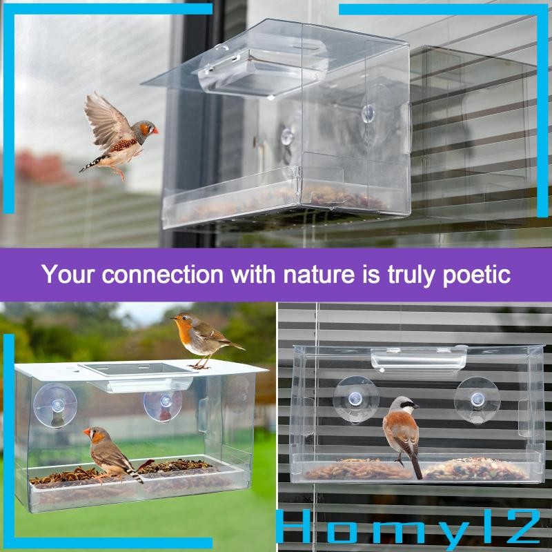 [HOMYL2] Birdhouse Window Mount, Transparent Outdoor Bird House, Clear ...