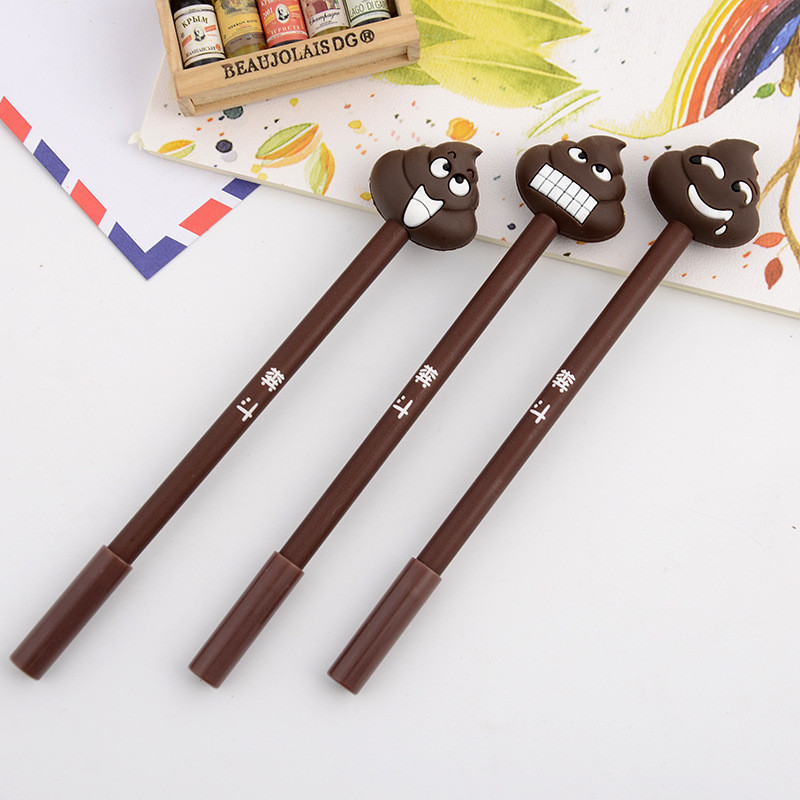 12pcs creative cute poo signature pen, cartoon realistic poo expression ...