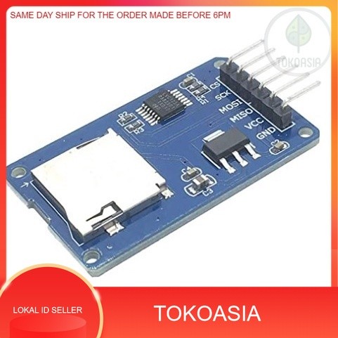 Micro SD TF Card Adoster Reader Module shield 6 Pin SPI Interface Driver chip Level Conversion ...