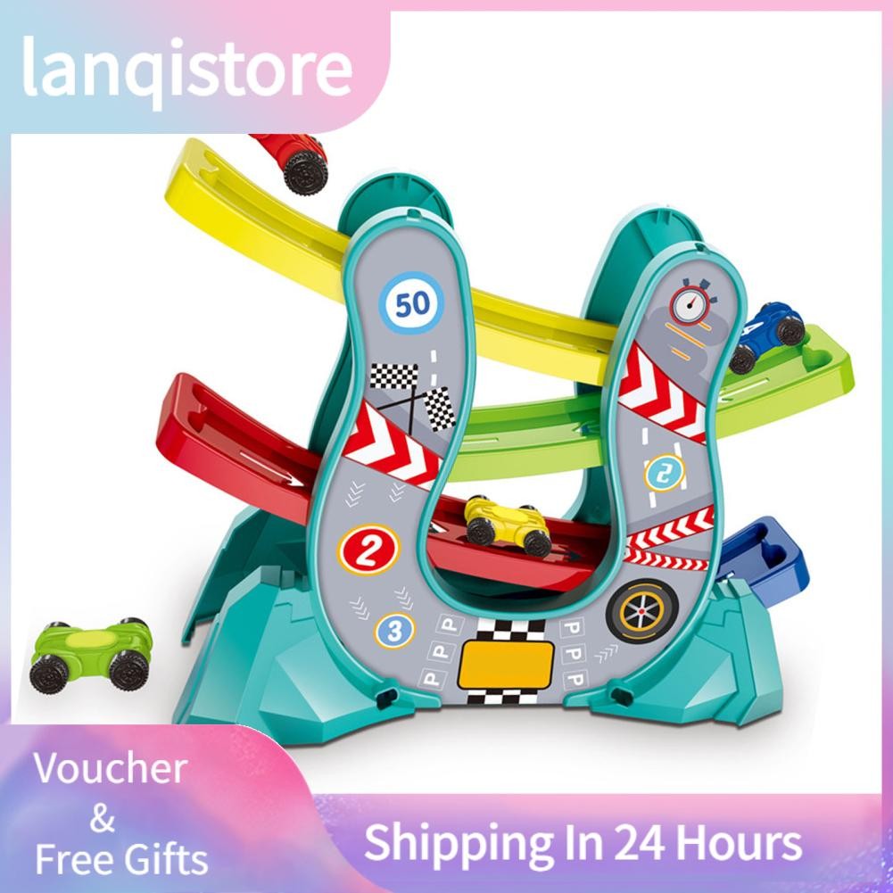 Lanqistore Race Car Track Ramp Play Set Toy Portable Durable for Home ...