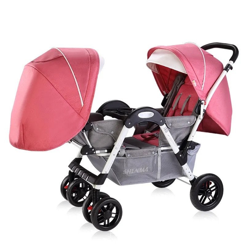 Foldable Twin Baby Stroller Double Baby Can Sit and Lay Light Folding ...