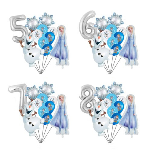 11pcs/Set Frozen Elsa Princess Number Balloons Party Decorations Set ...