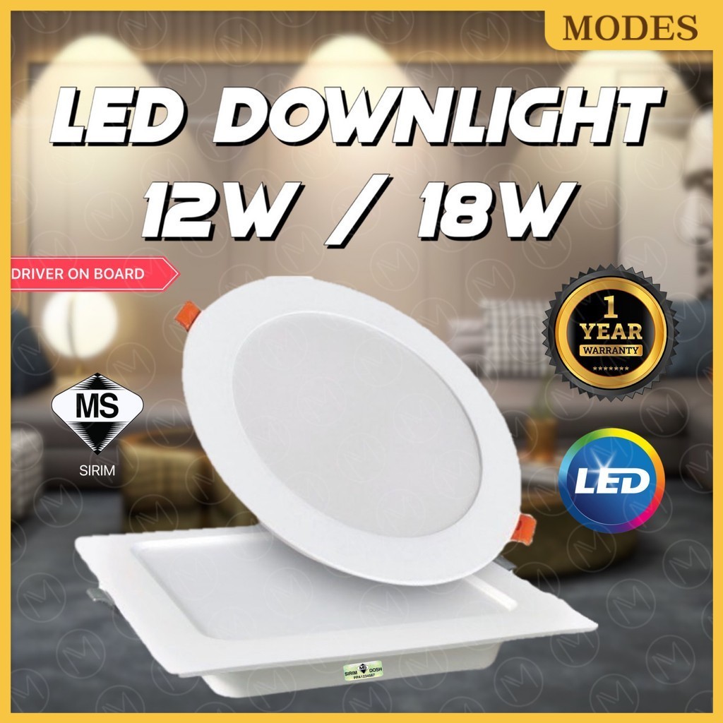 [ SIRIM ]LED DOWNLIGHT 12W/18W/24W 4"/6"/8'' ROUND/SQUARE DRIVER ON ...