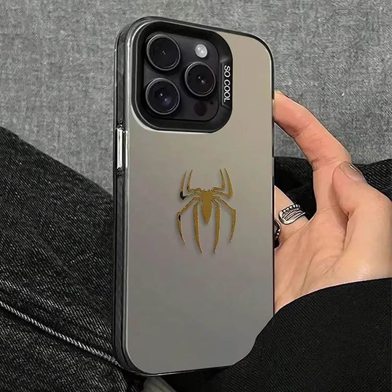 3D Gold Spider Phone Case For iPhone 11 12 13 16 15 14 Pro Max iPhone 7 ...