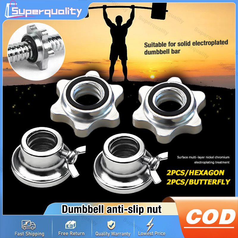 Hexagon Nut Lifting Standard Hex Barbell Bar Solid Steel Spin-lock ...
