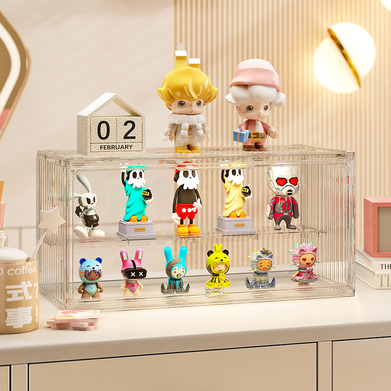 Acrylic Display Case 2 Layer Popmart Transparent Dustproof Box Doll ...