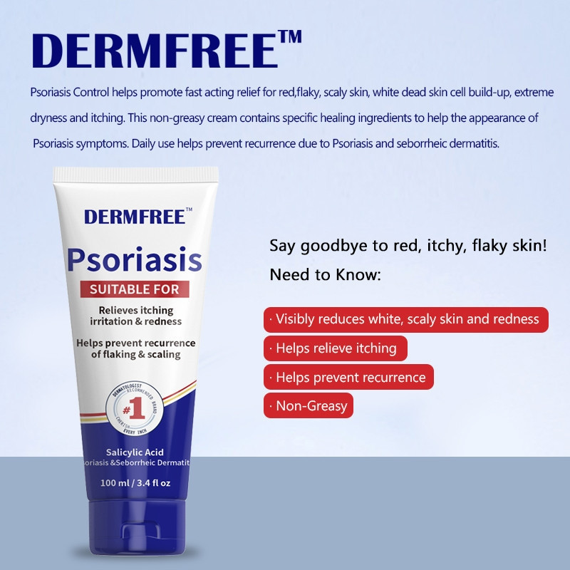DERMFREE Psoriasis Cream Dermatitis Anti Fungal Relieves Itching ...