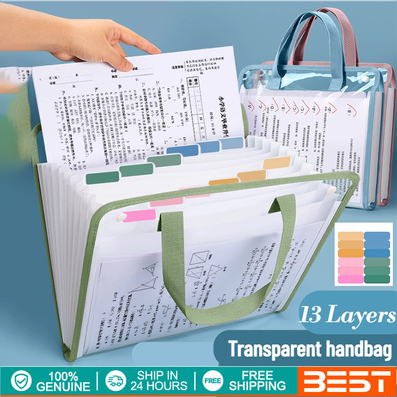 Document Storage PVC Mater Long\A4 Size Transparent Expanding File ...