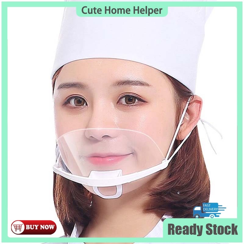 10Pcs Sanitary Transparent Mouth Mask Spit Guard Protector Food ...