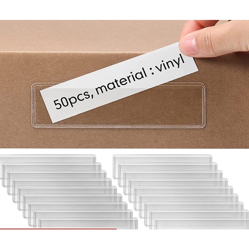 60 pieces of transparent adhesive shelf labels, pocket labels | Shopee ...