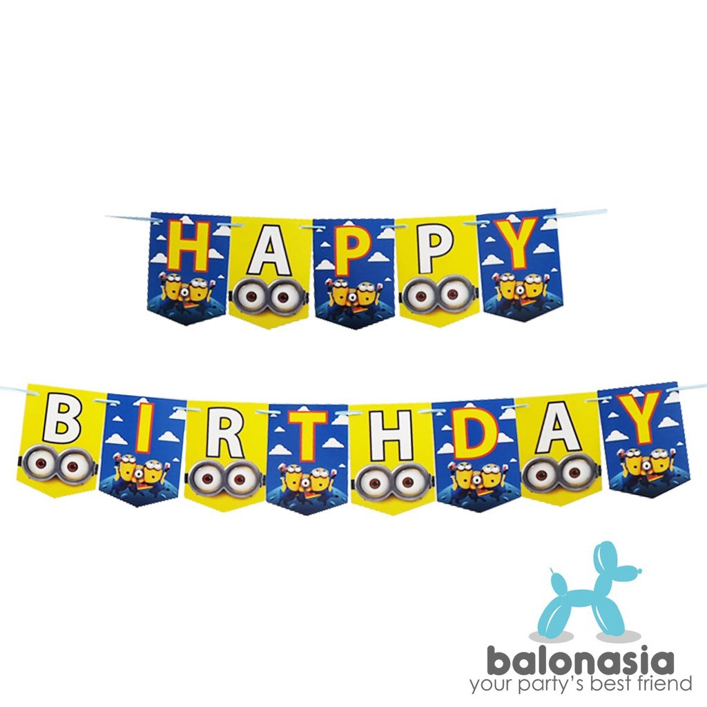 Minions Character Happy Birthday flag Banner | Shopee Philippines