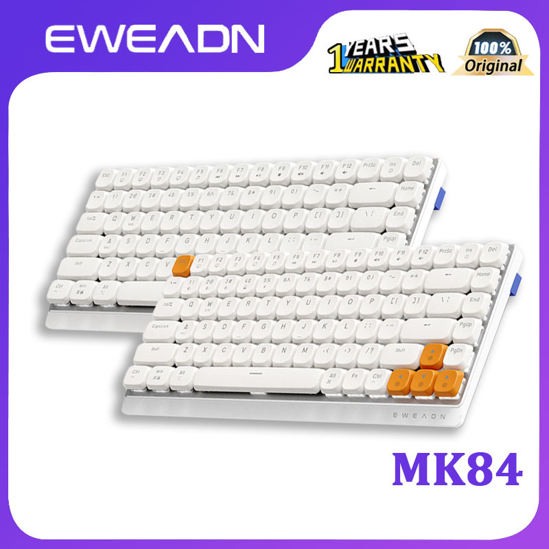 EWEADN MK84 Low Switch Mechanical Keyboard Wireless Bluetooth White ...