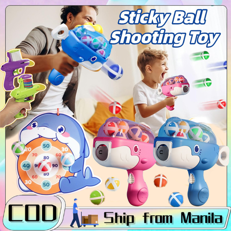 Children's Whale-themed Sticky Ball Shooting Toy Kids Ball Gun Toys ...