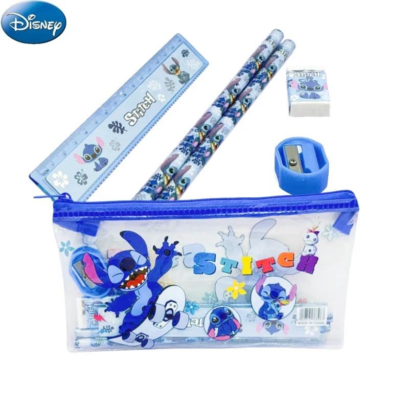 6pcs/set New Disney Stitch Anime Stationary Set Cartoon Pencil Ruler ...