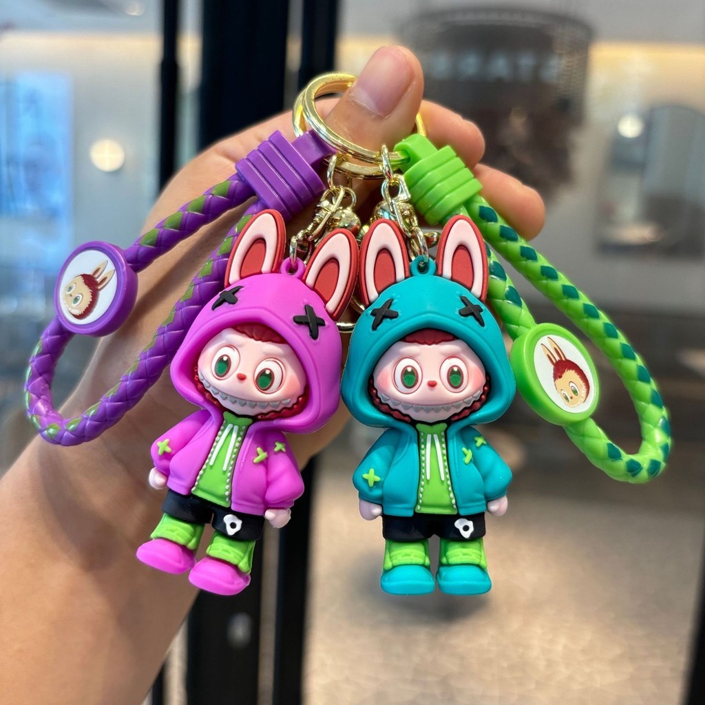 Cute Bucktooth Baby Key chain PVC Doll Pendant Key ring Pendant LABUBU ...